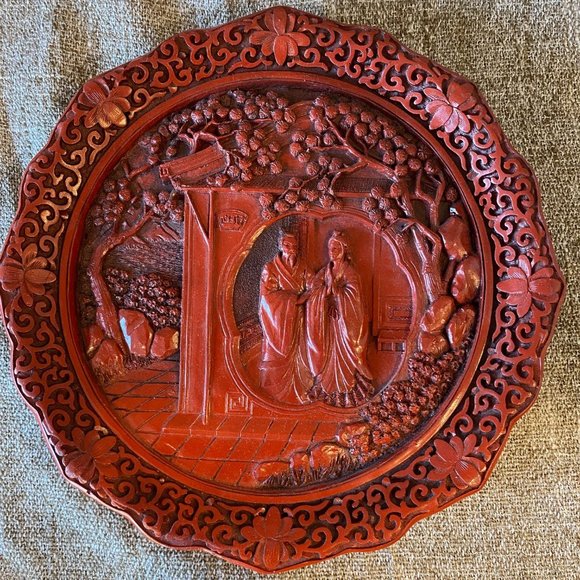 Art | Vintage Cinnabar Plate | Poshmark